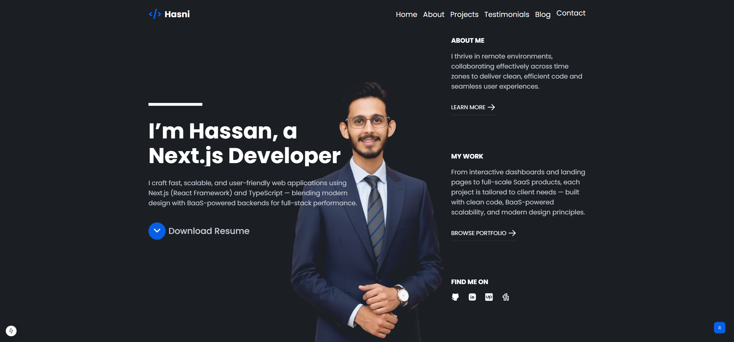 Hassan - Frontend Developer | Next.js & React Specialist